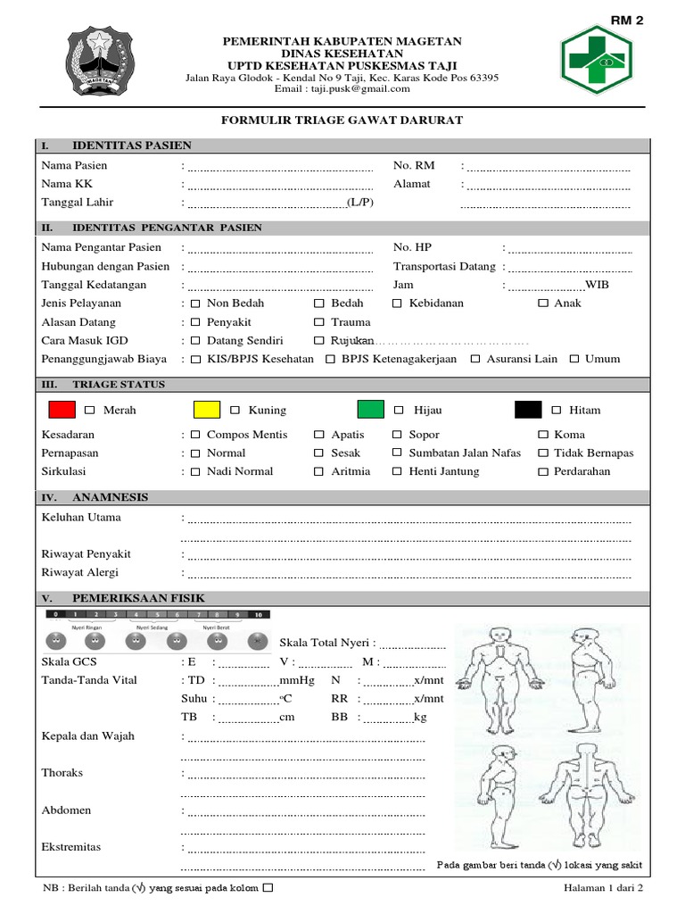 RM 2 Form Triase Igd Fix | PDF