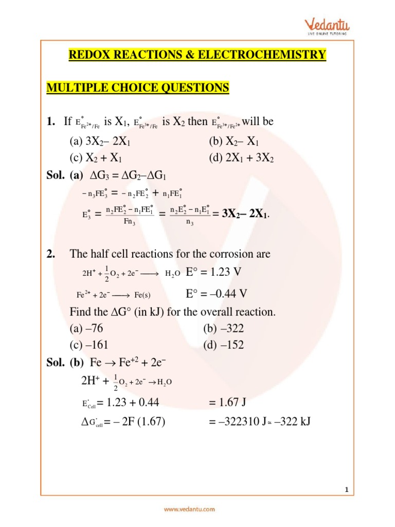 Redox Reactions & Electrochemistry | PDF | Redox | Chemical Substances