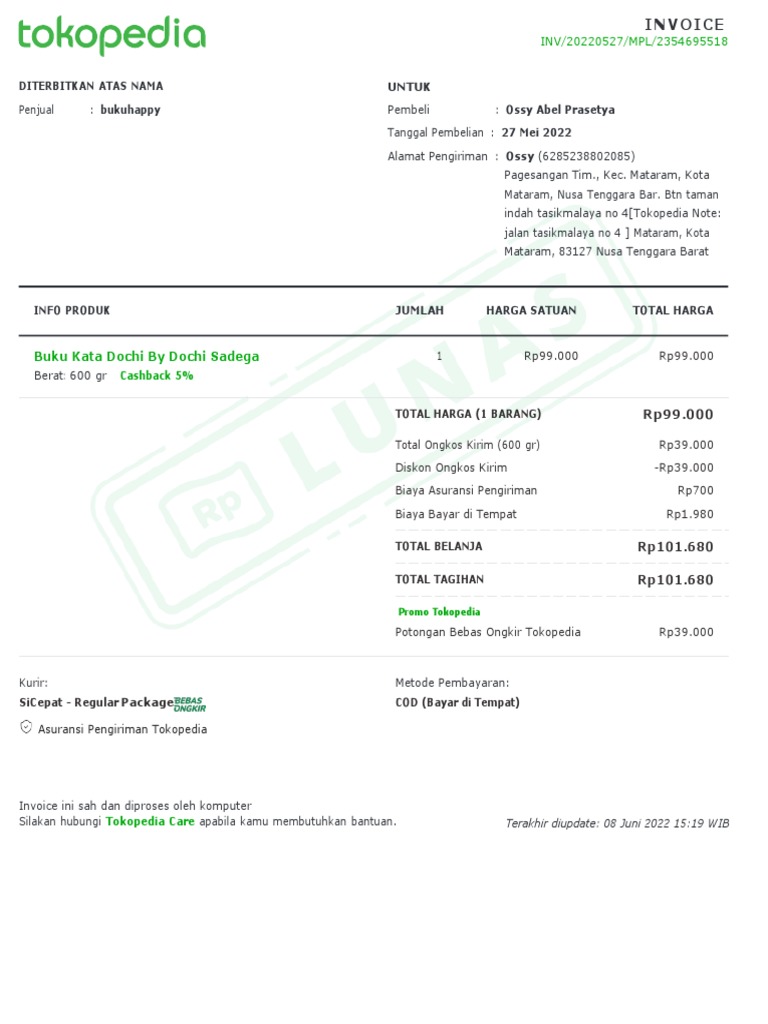 Invoice Sewa Kamera Ossy Prasetya | PDF