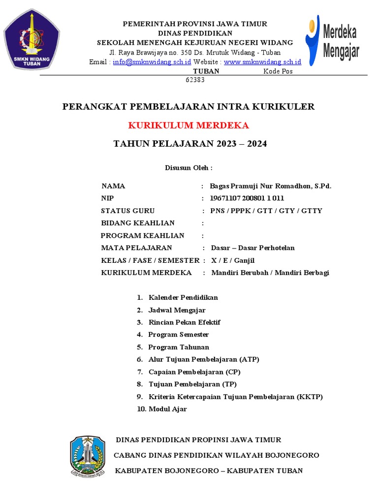 Cover Perangkat Pembelajaran Kurmer | PDF