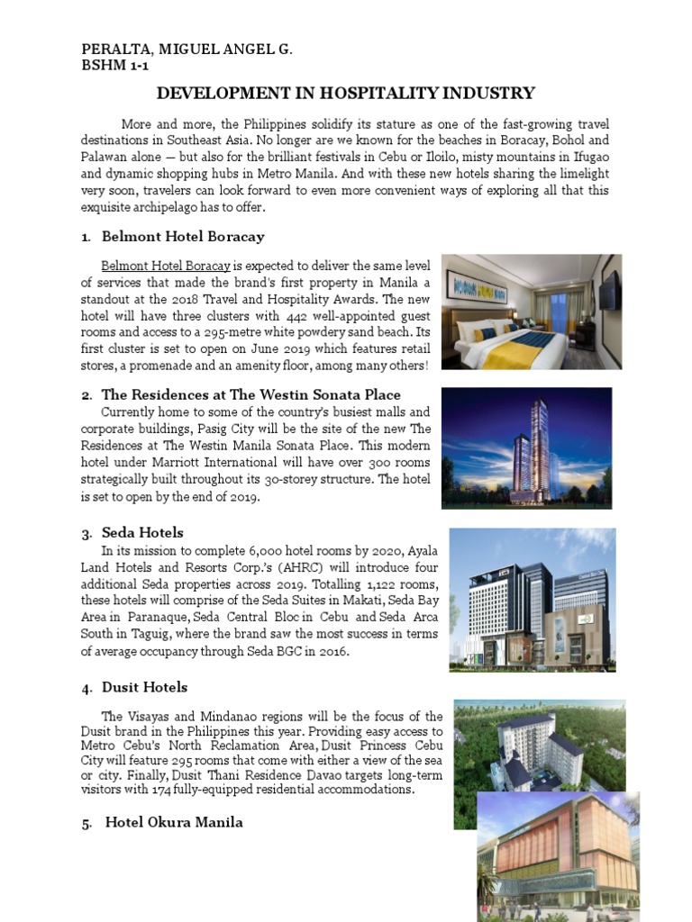 Development in Hospitality Industry | PDF | Hotel | Hospitality Industry