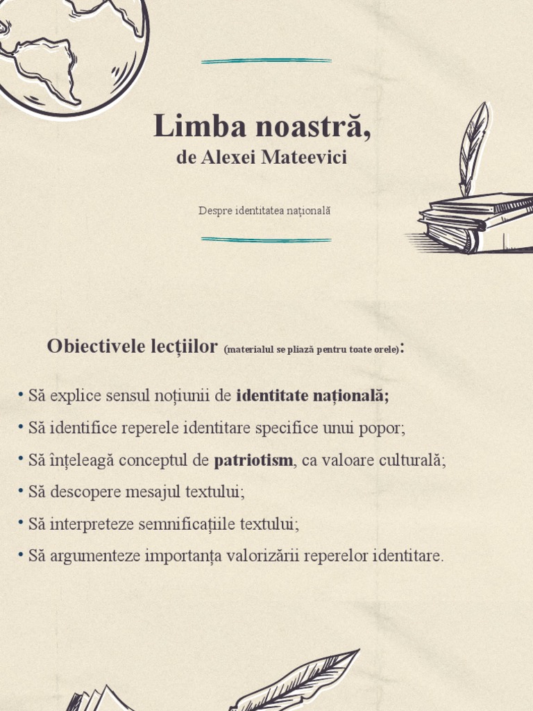 Limba Noastra de Alexei Mateeviciidentitatea Nationala | PDF