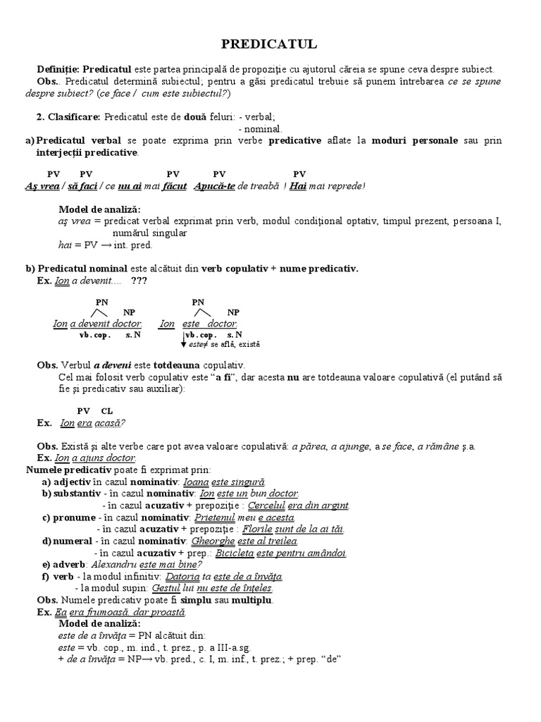 PREDICATUL | PDF