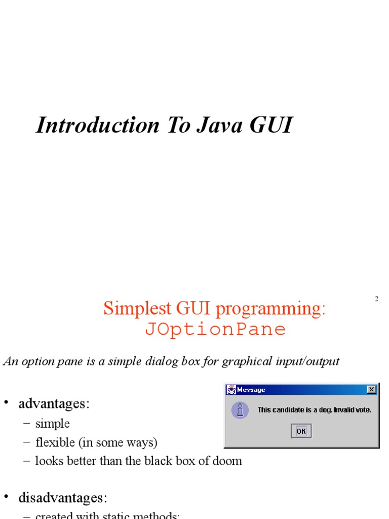 Introduction To Java GUI | PDF | Method (Computer Programming) | Inheritance (Object Oriented ...