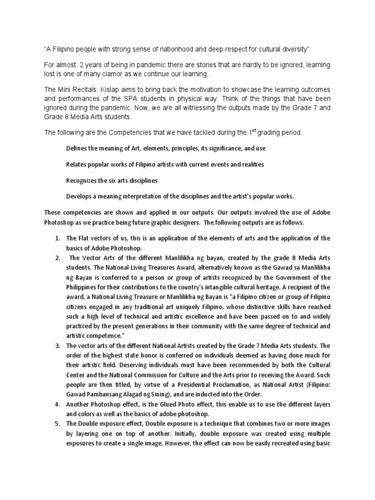 Script For Media Arts g7 and 8 Recitals | PDF | Adobe Photoshop