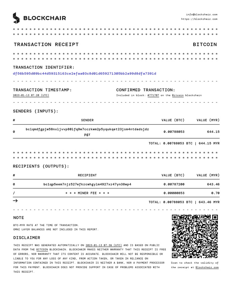 Bitcoin Transaction Receipt | PDF | Bitcoin | Payments