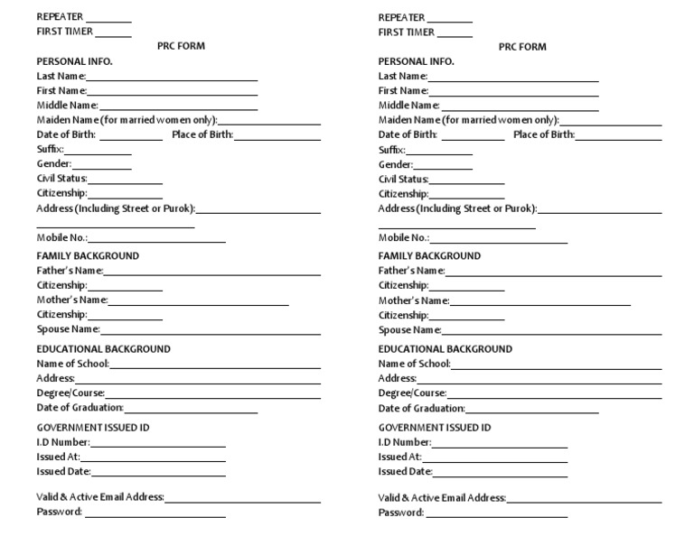 PRC Form | PDF