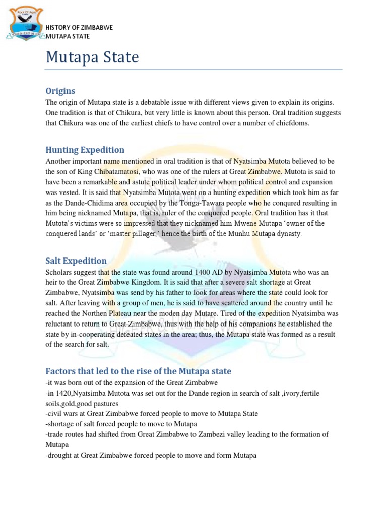 Mutapa State | PDF | Travel