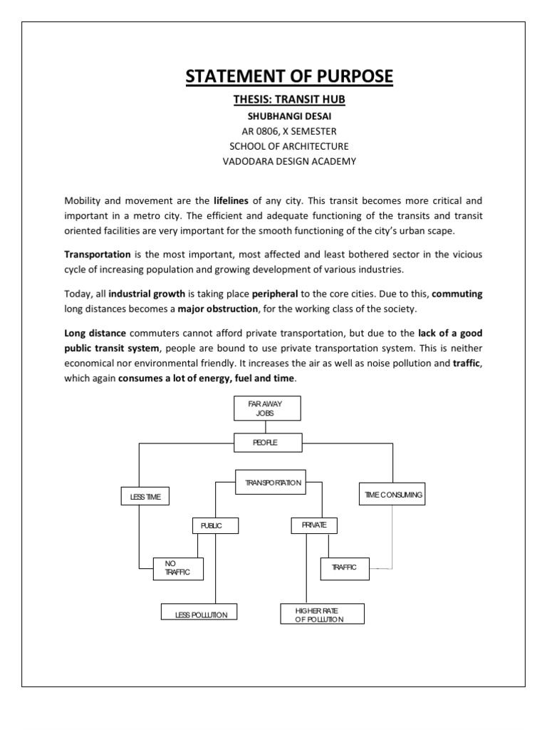 Statement of Purpose | PDF | Public Transport | Transport