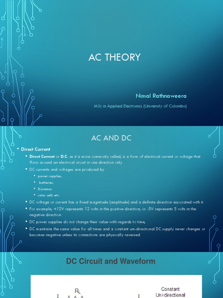 Ac Theory | PDF | Direct Current | Alternating Current