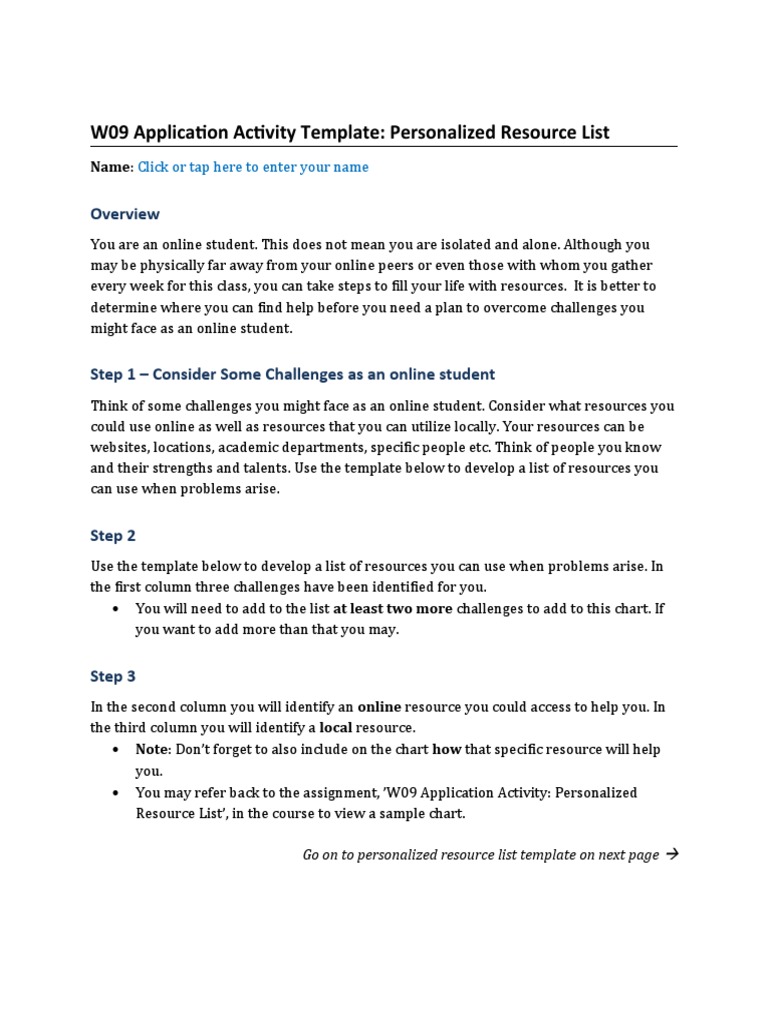 pc103 - Document - w09ApplicationActivityTemplate - PersonalizedResourceList (Reparado) | PDF ...