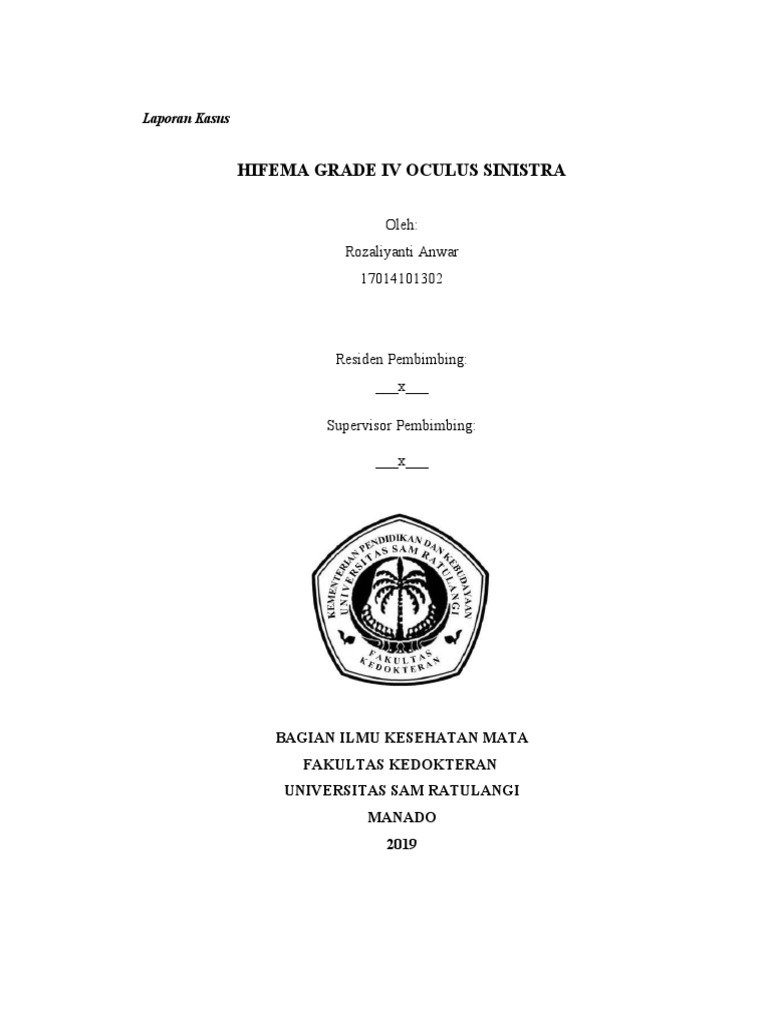 Hifema Grade IV pada Trauma Mata Sinistra | PDF
