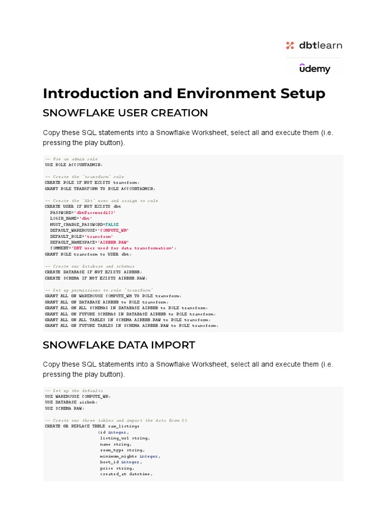Snowflake Setup Md Pdf Databases Database Schema 