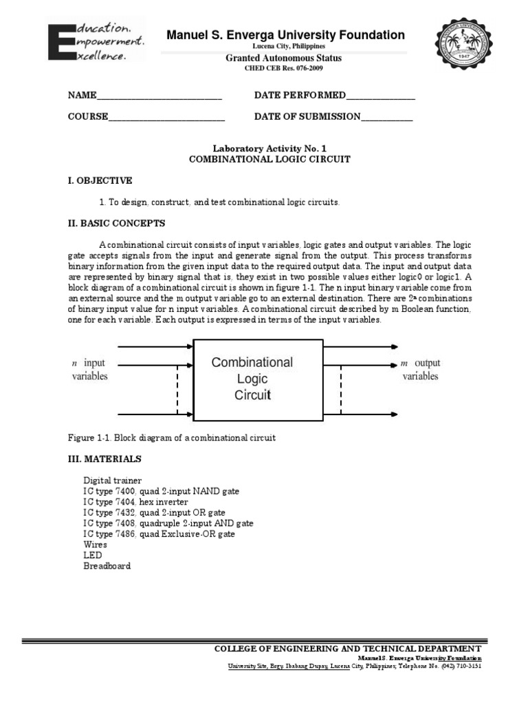 Logic Circuits and Design - Lab 1 | Download Free PDF | Logic Gate ...