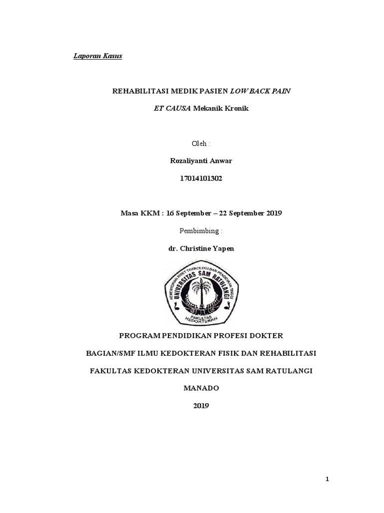 Lapkas LBP Ec Spondilosis | PDF | Sains & Matematika