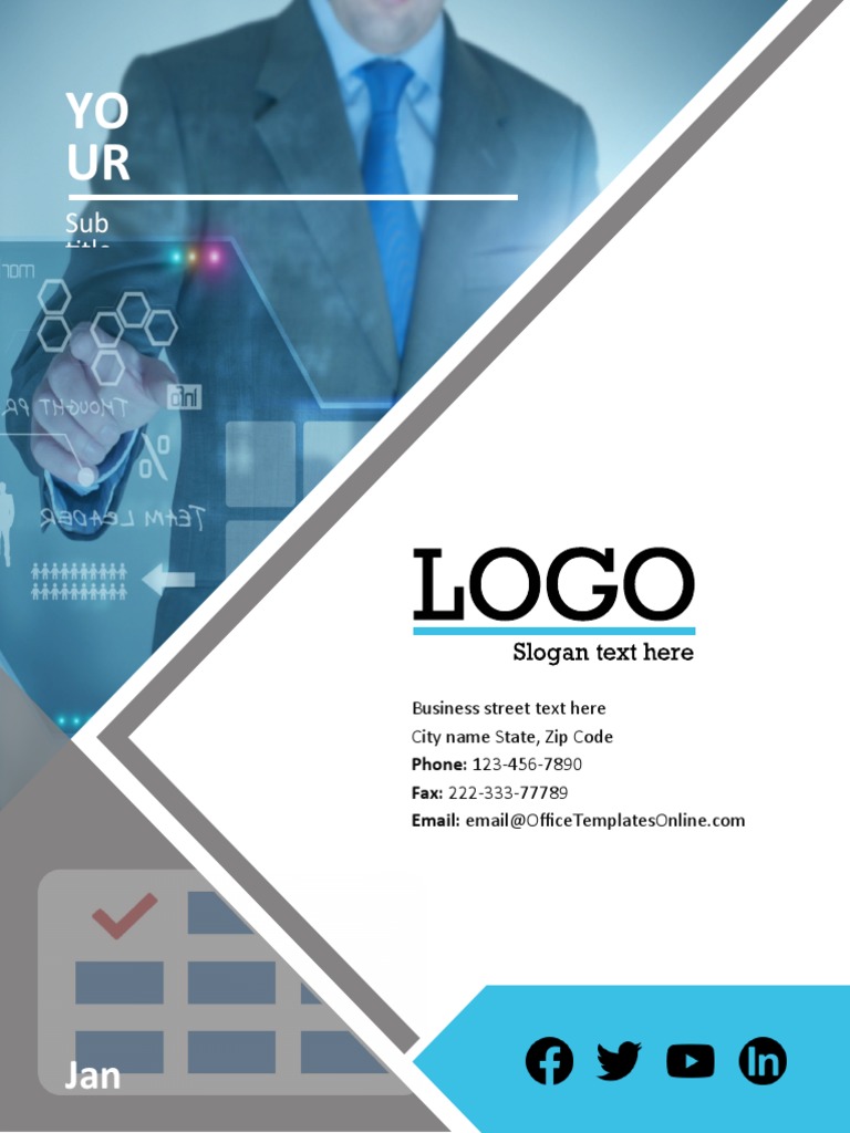 Printable Business Report Template With Cover Page | PDF