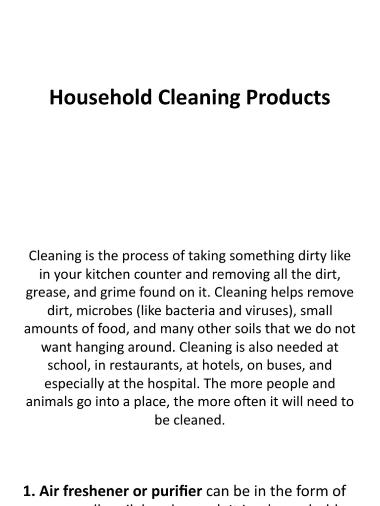 Household Cleaning Products | PDF | Detergent | Surfactant