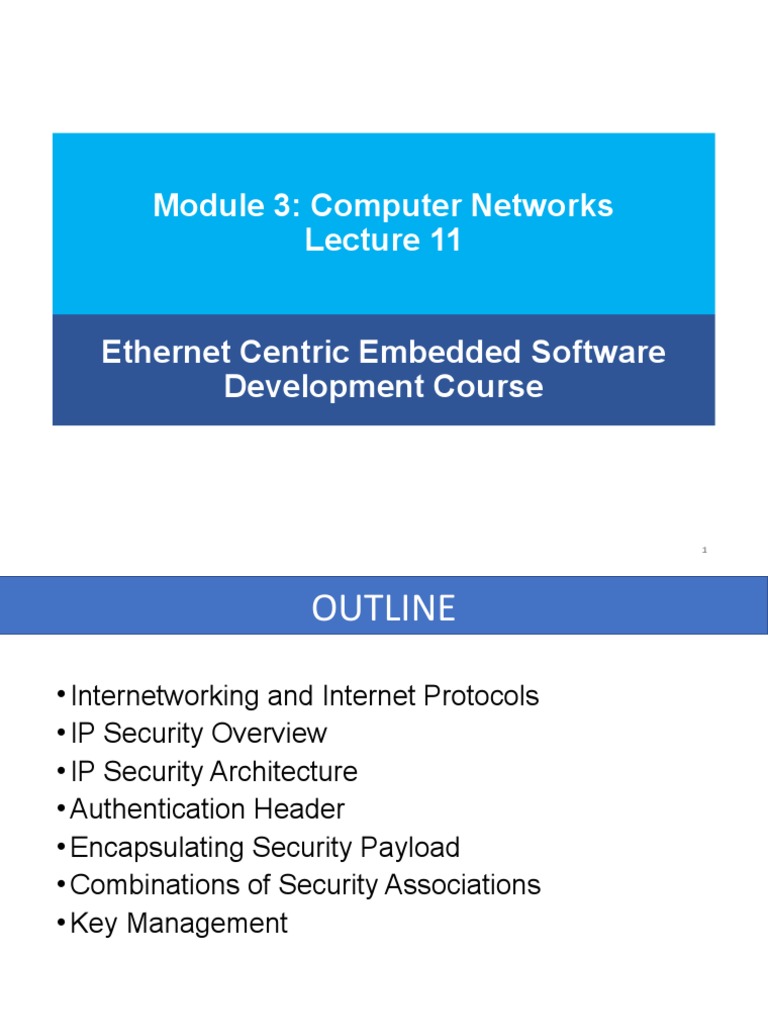 Lecture 11 - IPSec | PDF | Internet Protocols | Espionage Techniques