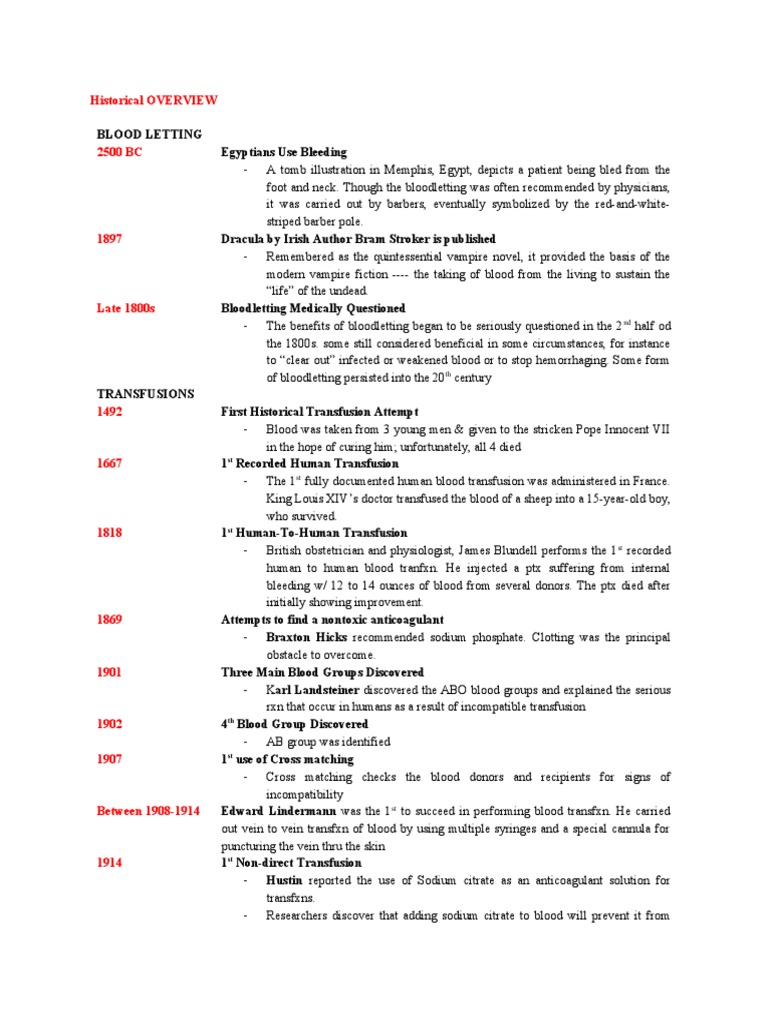 History of Blood Banking Evolution | PDF | Blood Transfusion | Hiv/Aids