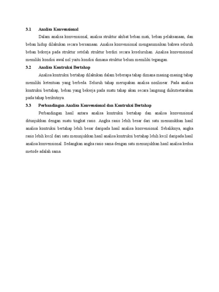 Perbandingan Analisa Konvensional dan Bertahap | PDF