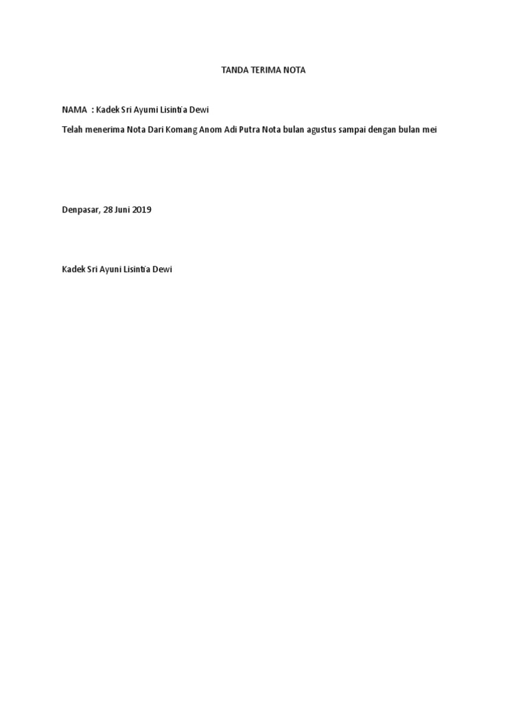 Tanda Terima Nota | PDF