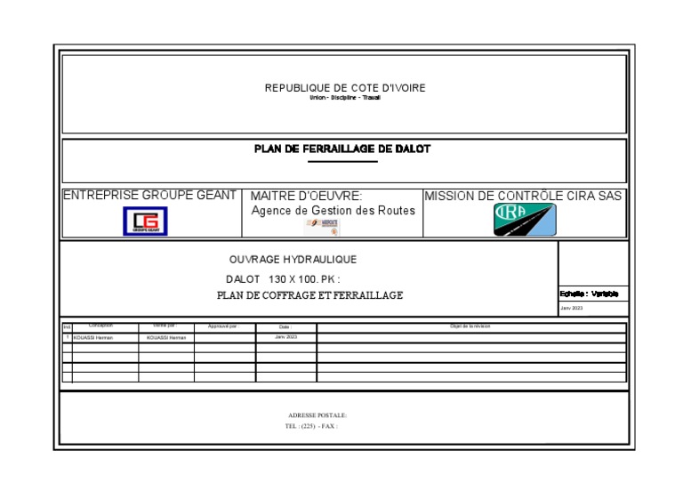Modèle de cartouche pour plan hydraulique | PDF