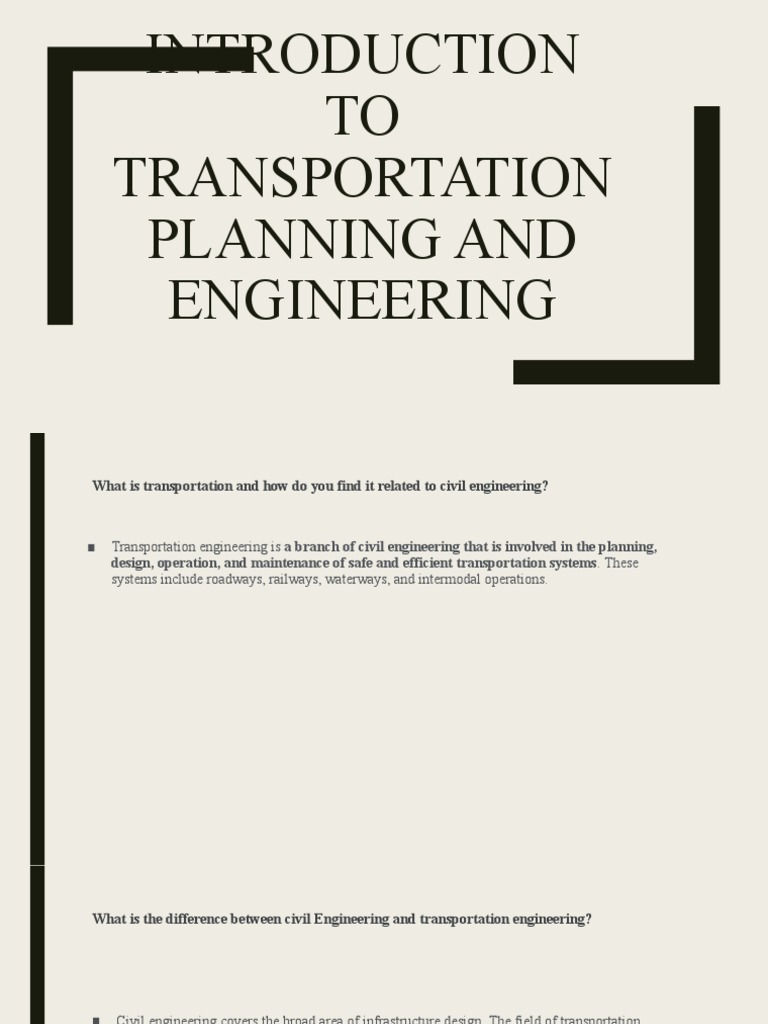 Introduction To Transportation Engineering | PDF | Transport | Transportation Engineering