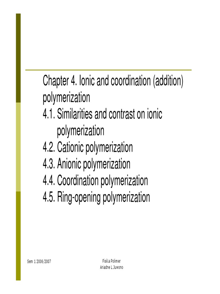 Polymerisation and Kinetics | PDF | Polymerization | Chemistry