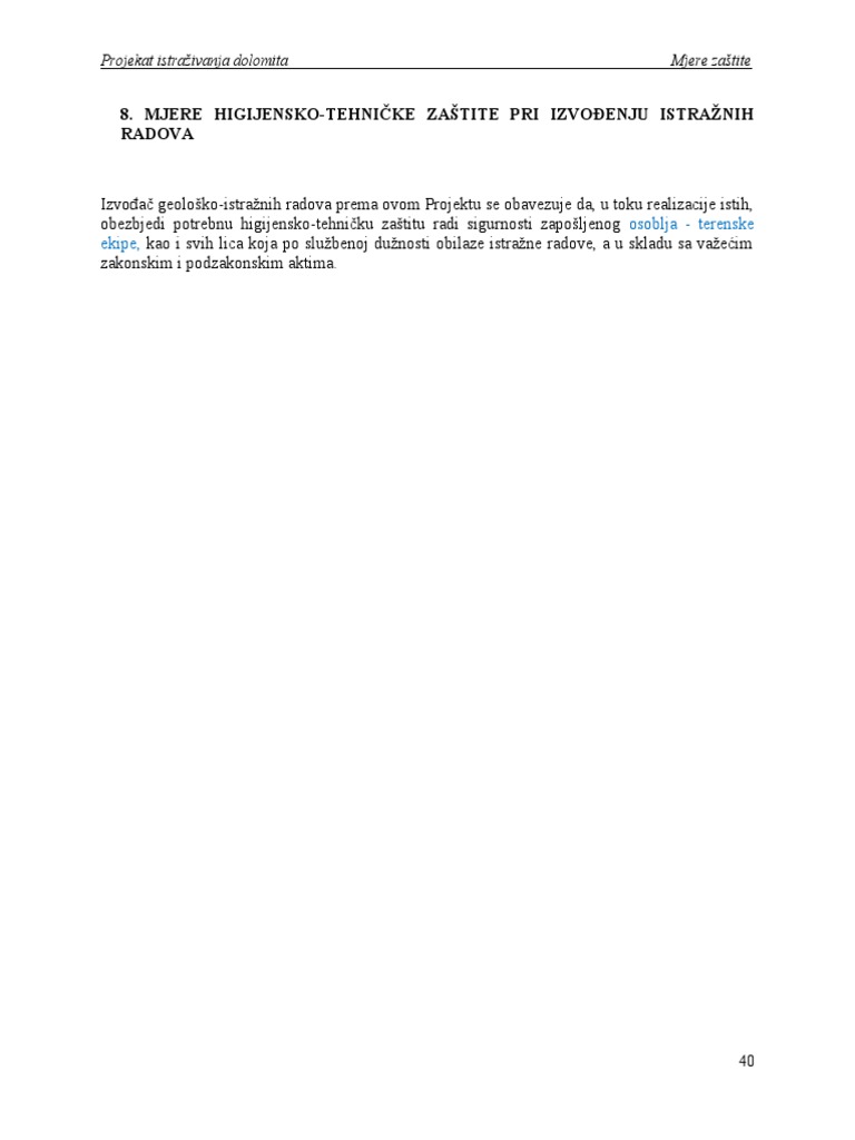 8. Mjere Higijensko-tehnicke Zastite i Zastite Zivotne Sredine, Dolomiti | PDF