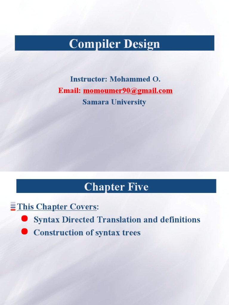 Chapter 5 - Syntax Directed Translation | PDF | Parsing | Syntax (Logic)