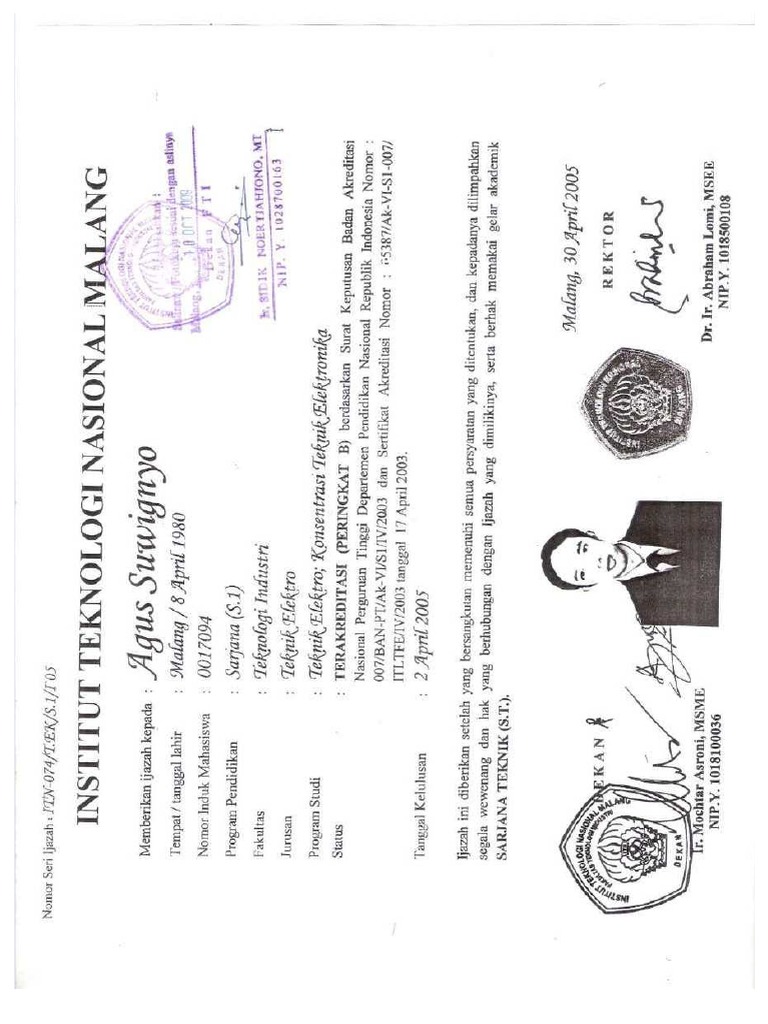 PDF Ijazah KTP Agus Suwignyo Compress | PDF