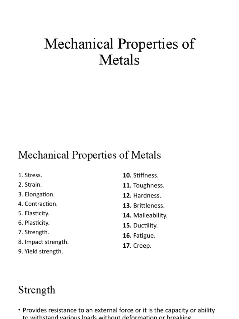 3 Mechanical Properties of Metals | PDF | Ductility | Deformation (Engineering)