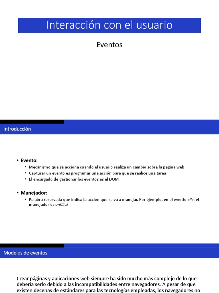 Dw Eventos Javascript Pdf Modelo De Objeto De Documento Script Java 4476