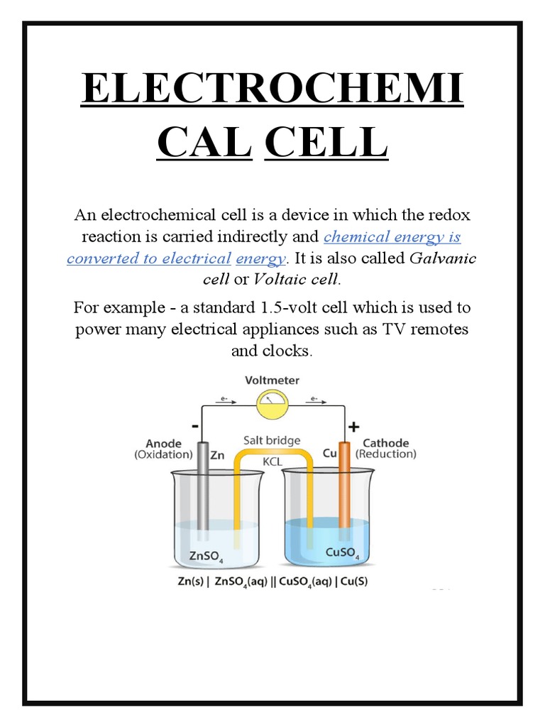 Electrochemical Cell | PDF | Electrochemistry | Redox