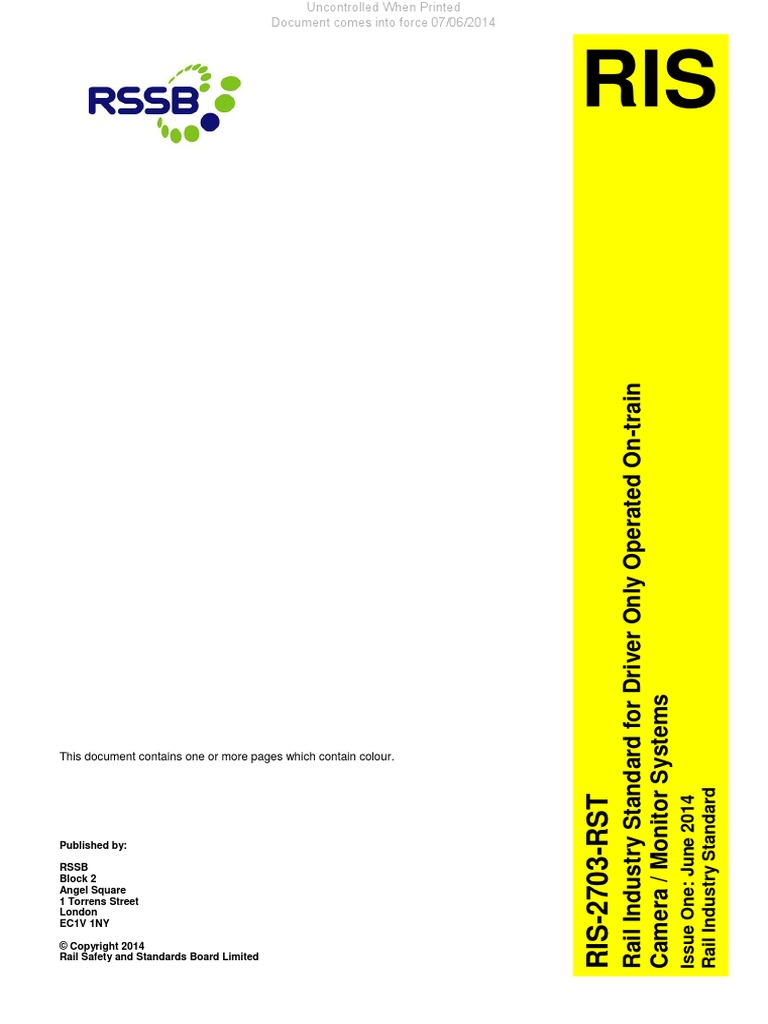 RIS-2703-RST Iss 1 | PDF | Computer Monitor | Camera