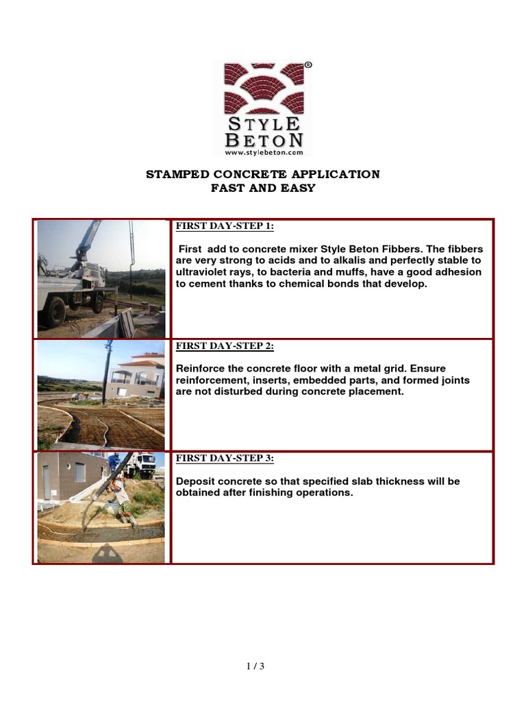 Installing Stamped Concrete: A Guide | PDF | Home & Garden