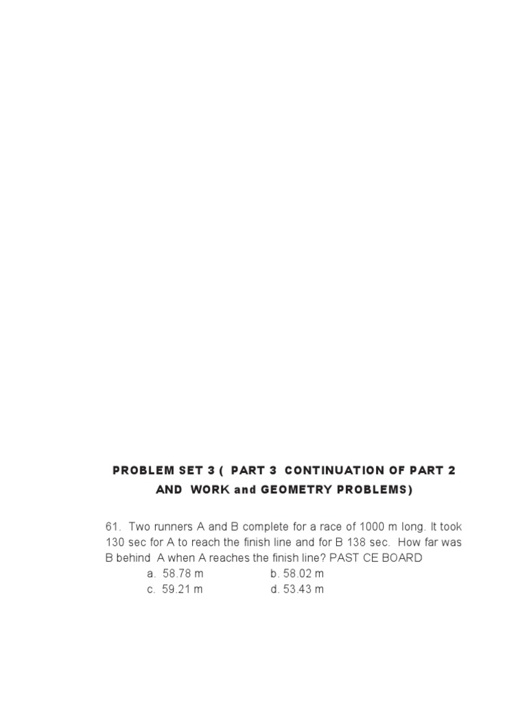 PS3-3 - Work and Geometry Problems | PDF | Speed | Area