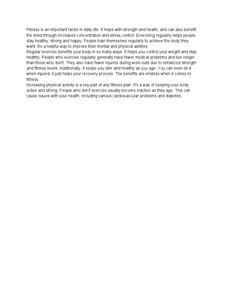 Fitness Essay | PDF