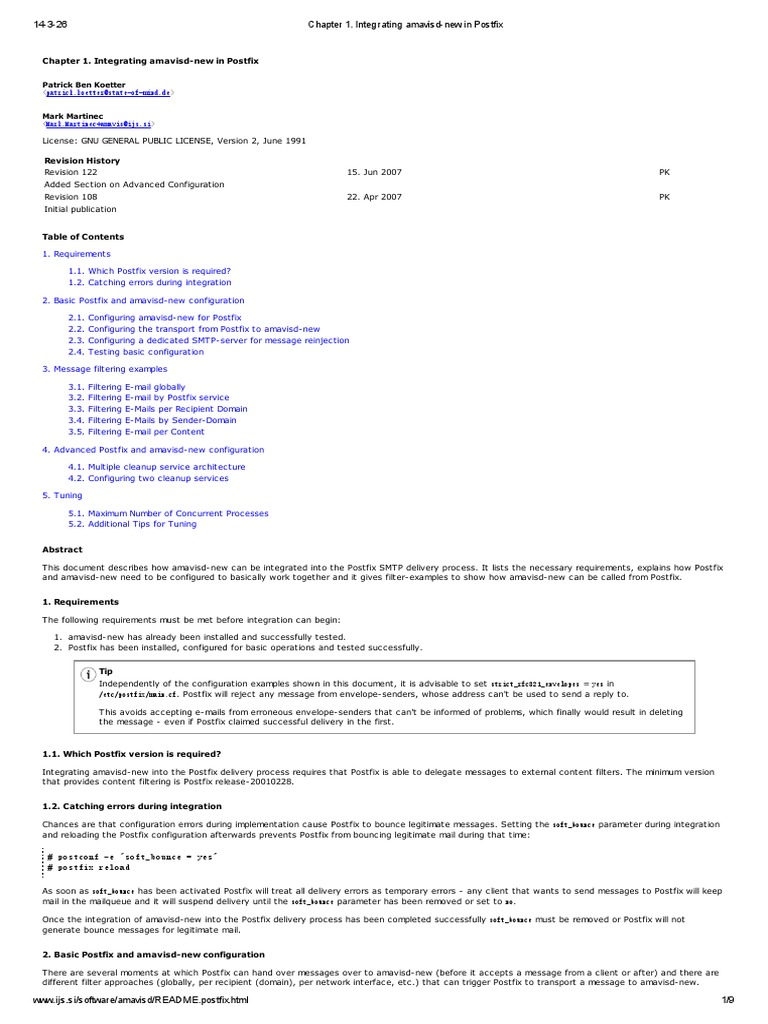 Amavisd New | PDF | Port (Computer Networking) | Software