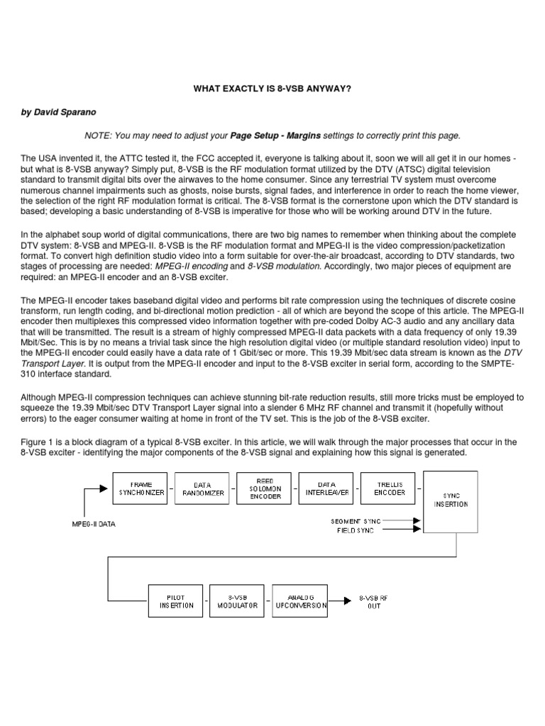 8 Bit VSB | PDF | Modulation | Bandwidth (Signal Processing)