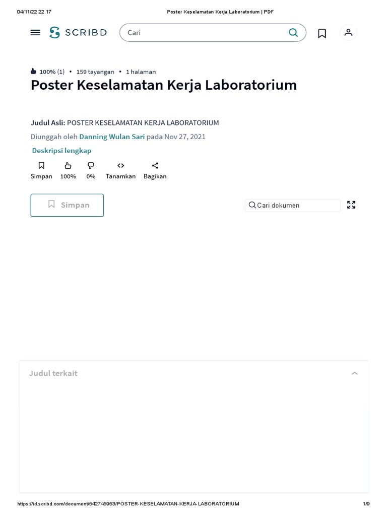 Poster Keselamatan Kerja Laboratorium - PDF | PDF