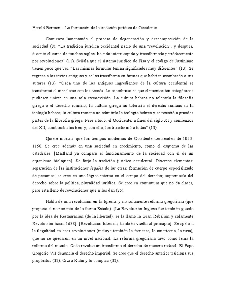Harold Berman | PDF | Iglesia Católica | Ley romana
