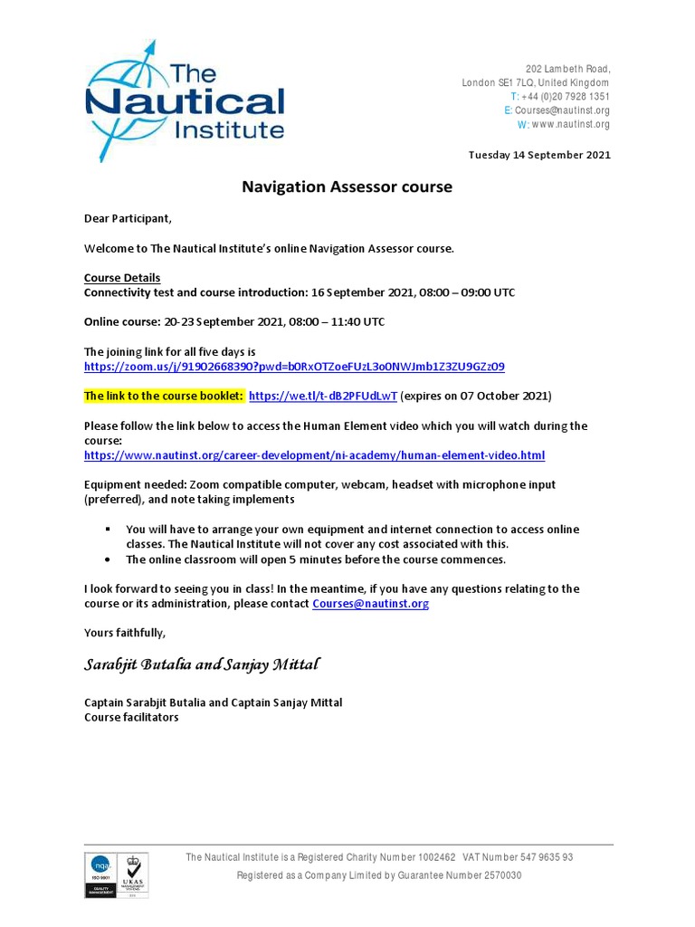 Welcome Letter NINA 20-23 September 2021 | PDF