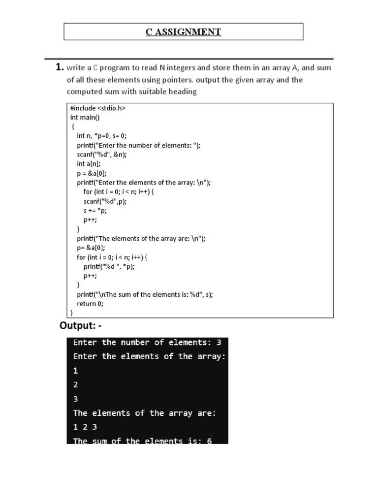 C Assignment | PDF | Integer (Computer Science) | Arithmetic