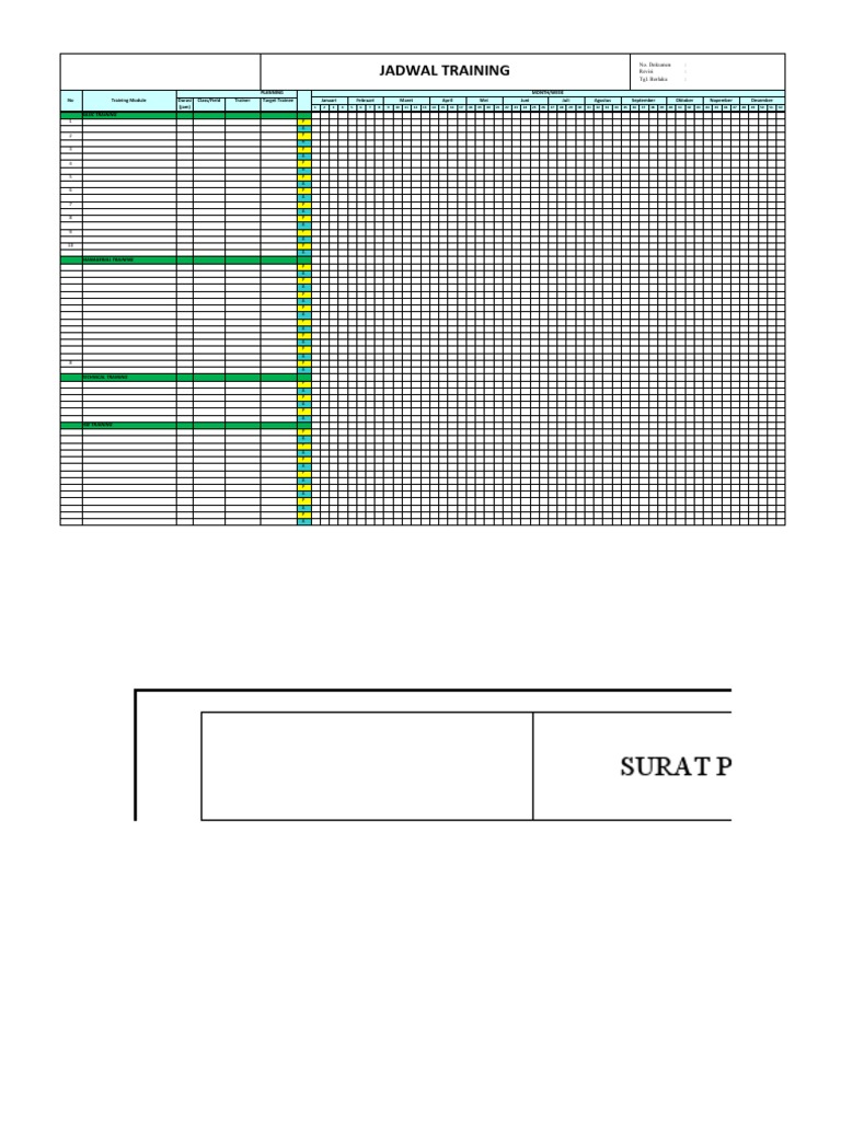 Matrix Jadwal Training | PDF