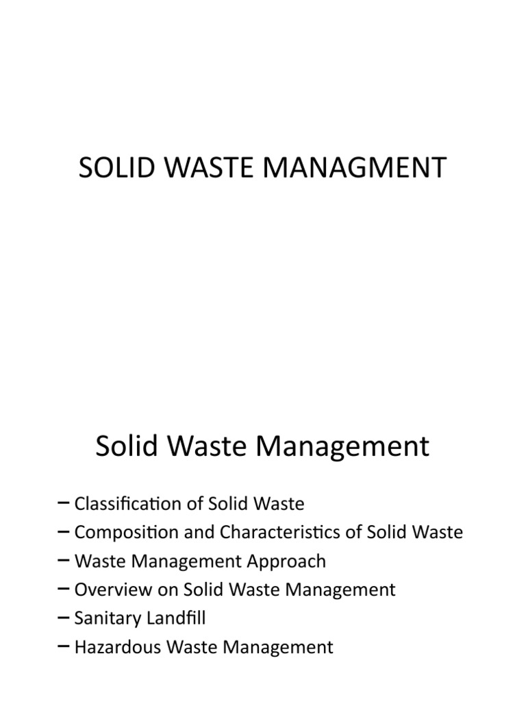Classification of SOLID WASTE | PDF