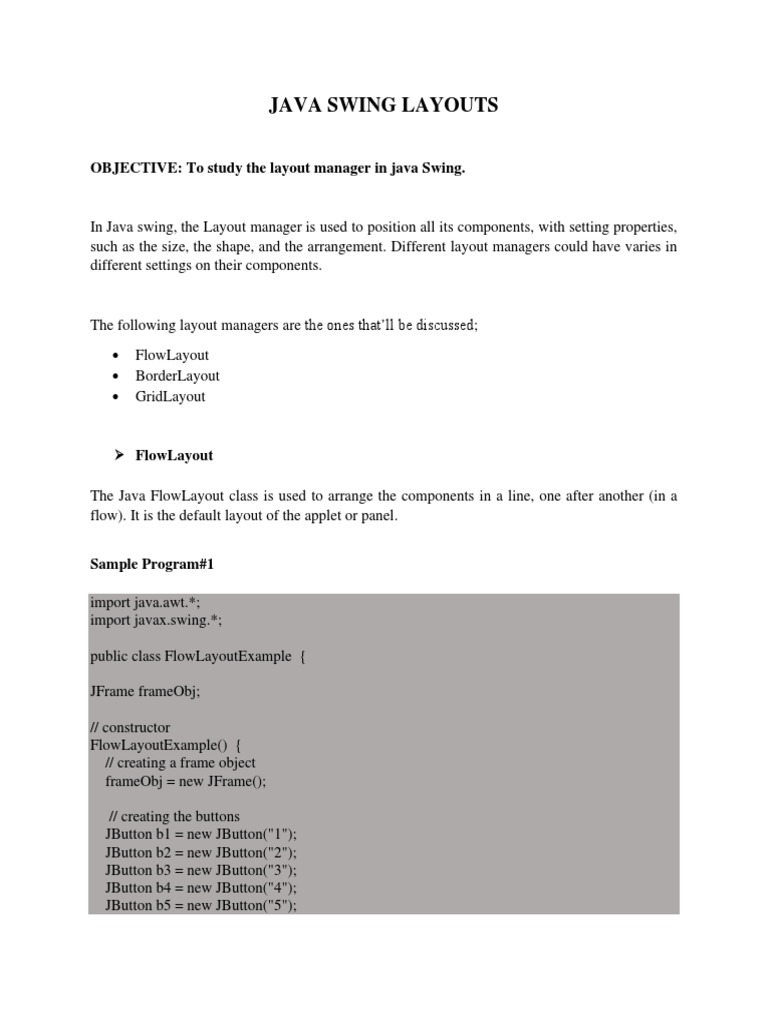 2-Java Swing Layouts | Download Free PDF | Software Engineering ... 2-Java Swing Layouts | Download Free PDF | Software Engineering ...