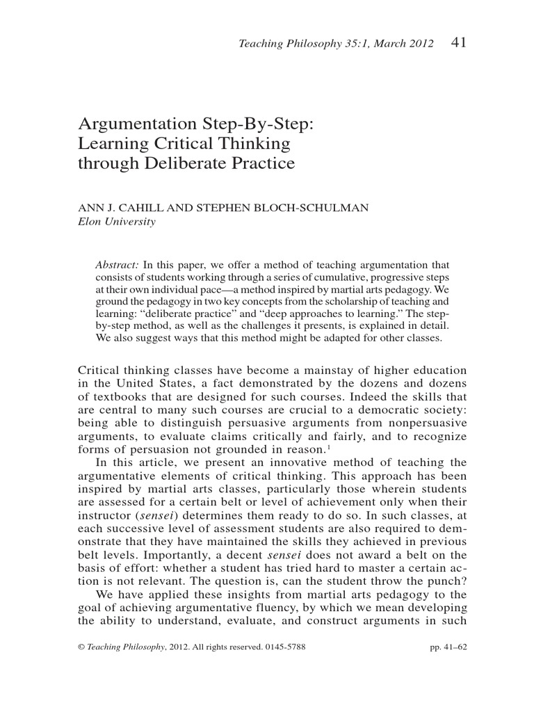 AJC Step by Step Article | PDF | Critical Thinking | Learning