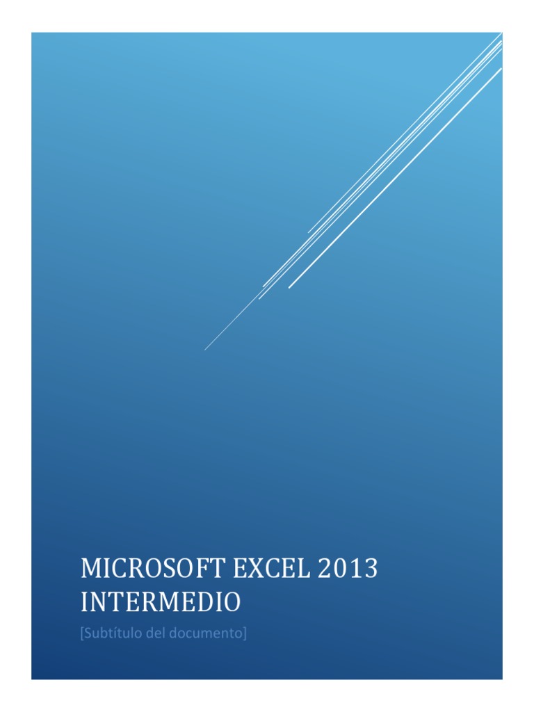 Manual Excel 2013 I | PDF | Microsoft Excel | Hoja de cálculo