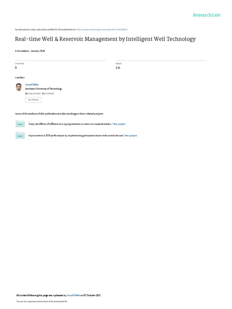 Intelligent Well Technology | PDF | Petroleum Reservoir | Petroleum